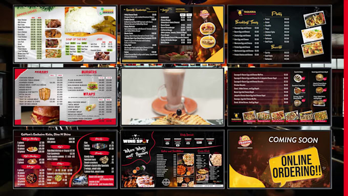 Design a colorful tv menu, digital menu, and animated menu by Ar ...
