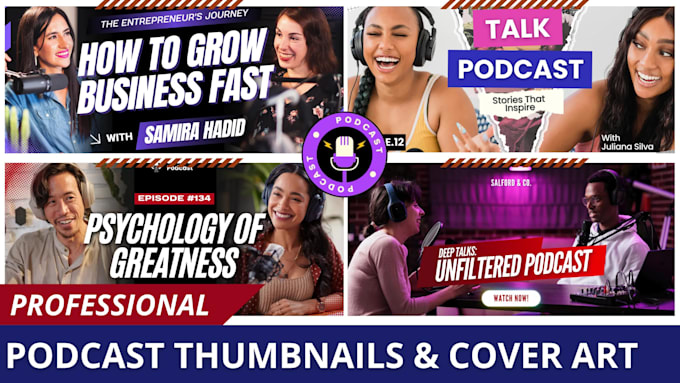 Design professional podcast thumbnail and podcast cover art by Kesava ...