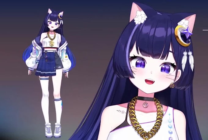 Draw and rig live2d vtuber, vtuber commission, live2d vtuber model 2d ...