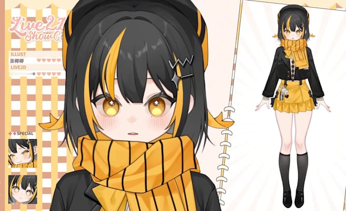 Create and rig a vtuber model with live2d, full body premium, anime ...