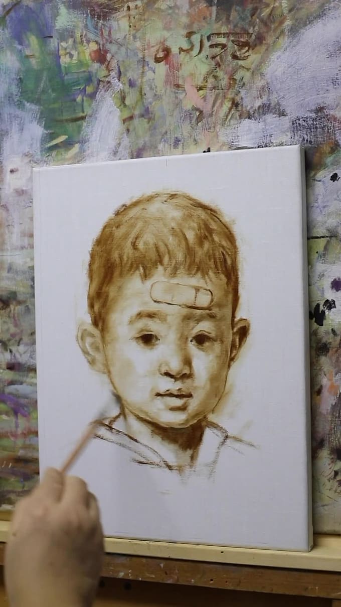 Paint a truly beautiful real oil painting on canvas, and watercolor by ...