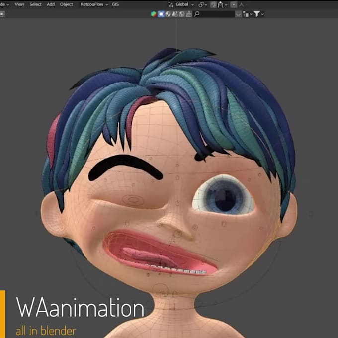 Do customized character facial rig in blender by Waanimation | Fiverr