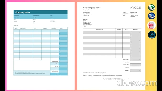 Design automated excel invoice template and invoice price list by Shohag_02 | Fiverr