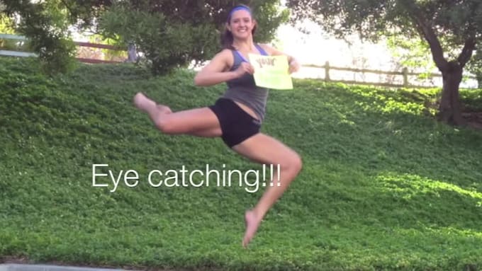 Hold your sign in my jumping pose by Angela1124 | Fiverr