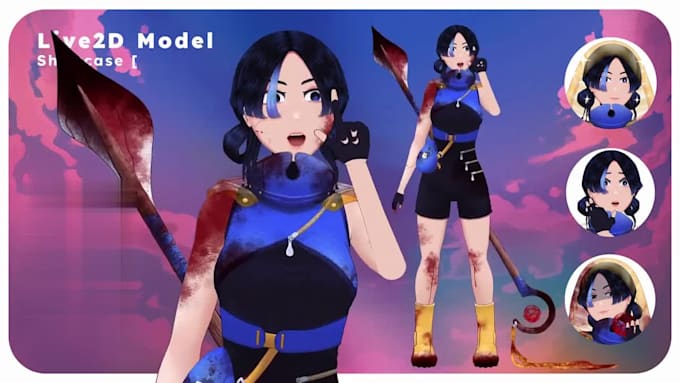 Draw custom live 2d vtuber model, live 2d rigging, facerig, vtuber ...