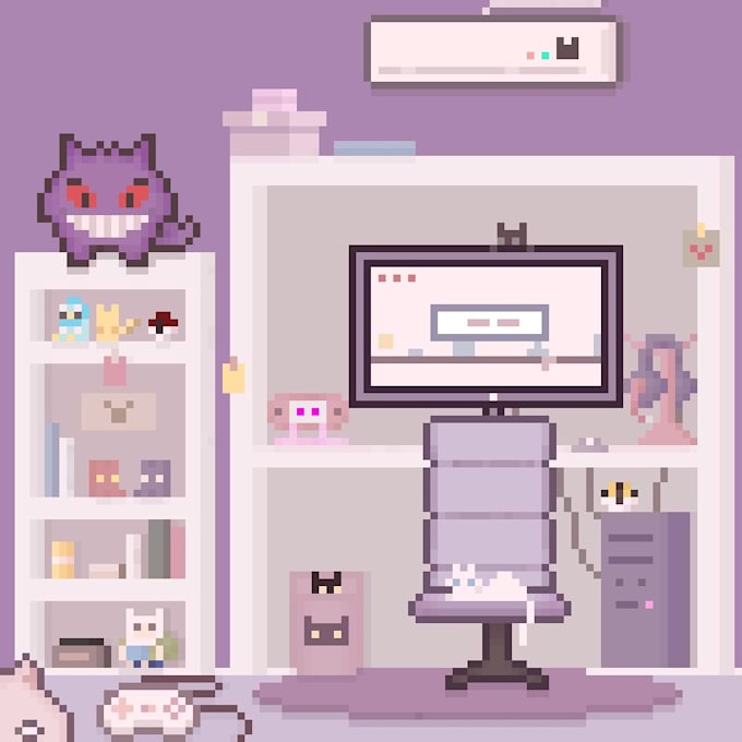 Pixel gamer room scenes by Miyaji_43 | Fiverr