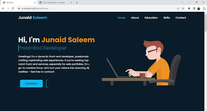 Design a personal branding portfolio website for you in html , css by Junaidsaleem207 | Fiverr