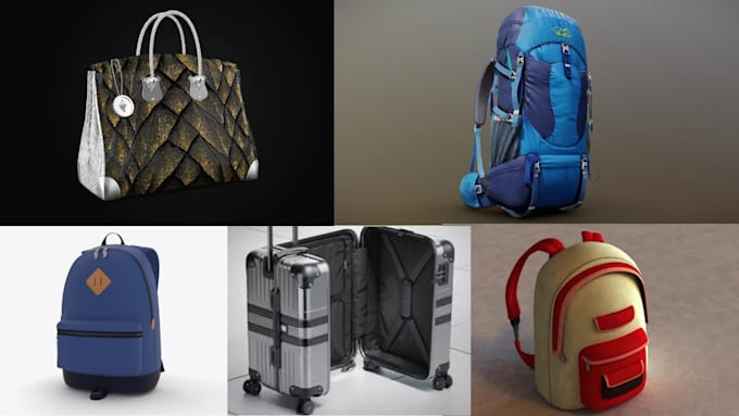 Do 3d cgi realistic animation for 3d nft bag, 3d luggage, back pack ...