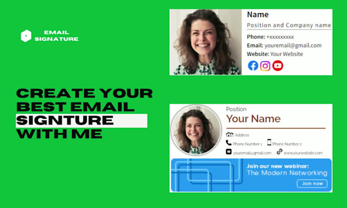 Make Clickable Html Email Signature For Outlook Gmail Etc By Yaminnn