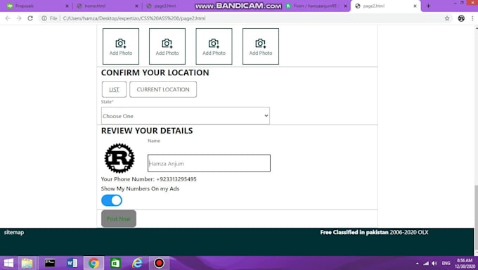Make responsive website using html css and bootstrap by Hamzaanjum99 ...