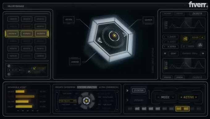 Create a futuristic hud animation motion graphics ui interface adobe ...