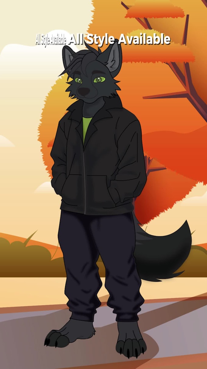 Draw custom 3d fursona character illustration, mascot cartoon drawing ...