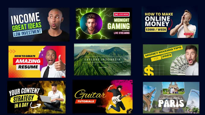 Design the best trendy youtube thumbnail in one day by Jedelgaming | Fiverr
