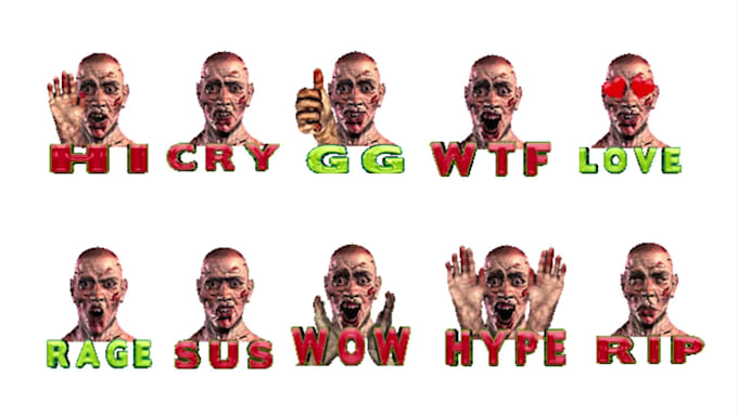 Twitch animated emotes zombie skulls by Techzz | Fiverr