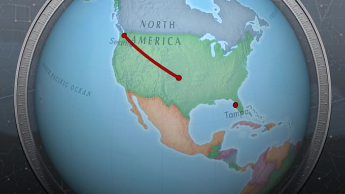 Create a map animation connecting two or more locations by ...