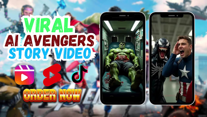 Create viral ai avenger, ai marvel, ai dc ai hulk story, shorts, reels ...