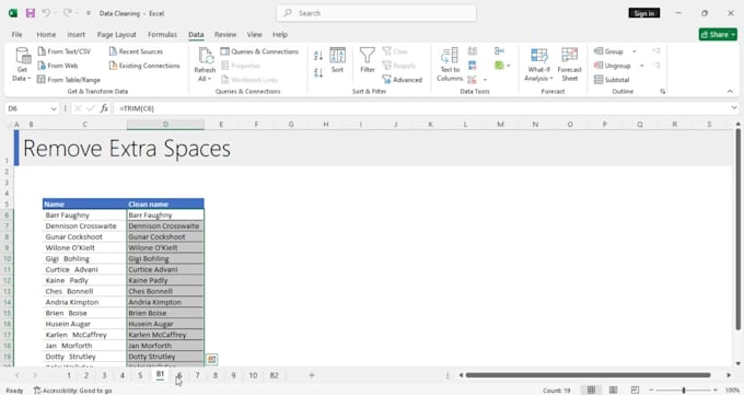 Clean up messy excel data and organize it by Anaservicez | Fiverr