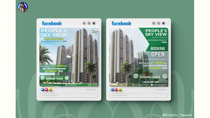Design attractive social media designs, posts, banners ads by Yaseen33 ...