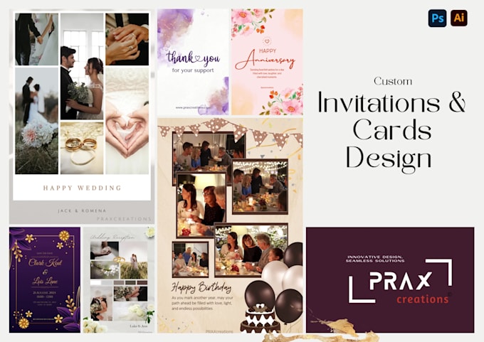 Design custom wedding invitations, birthday cards and special event invitations by Prabhath25 ...