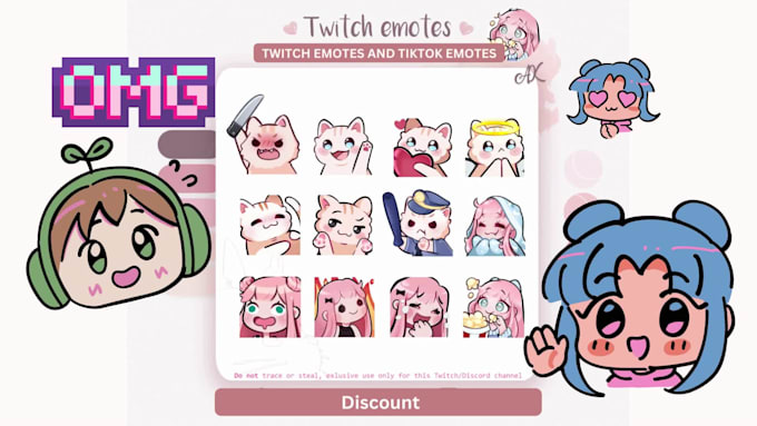 Create custom kick emotes, twitch, youtube by Zemamatv | Fiverr