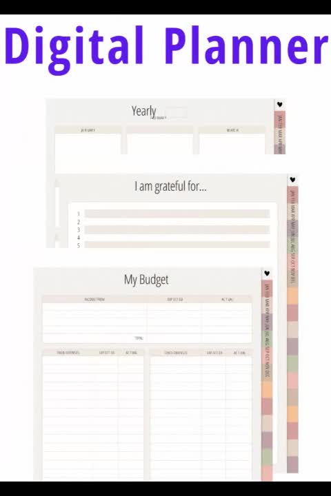 Monthly digital planner goodnotes template undated by Austineandy | Fiverr