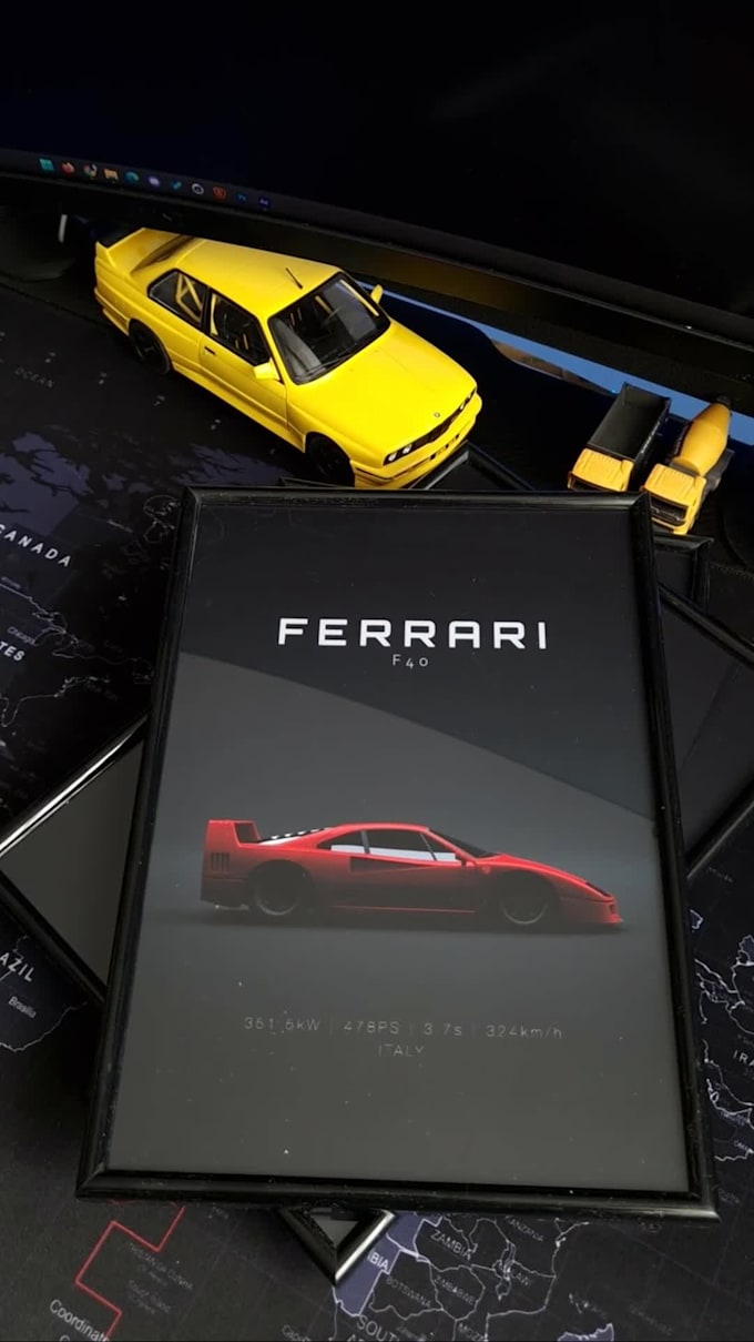 Design unique minimalist car posters by Mihai_maxim | Fiverr