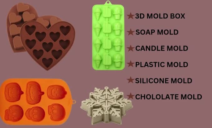 Design custom silicone mold chocolate candy mold 3d plastic mold soap ...