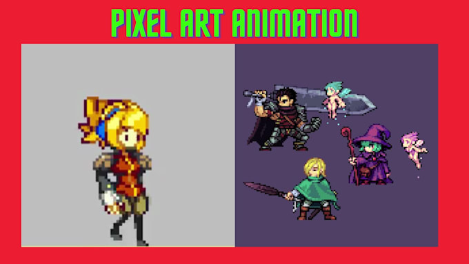 Do pixel art sprite sheet, pixel art character, animation and 2d game ...