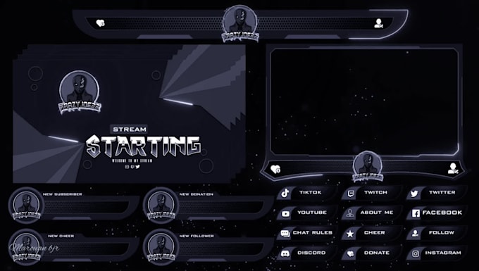 Design professional twitch overlay stream package by Marouanbjr | Fiverr