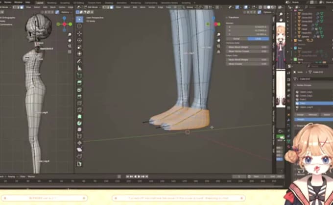 Rig 3d cartoon character model in blender 3d rigging character 3d vtuber avatar by Henryjack435 ...