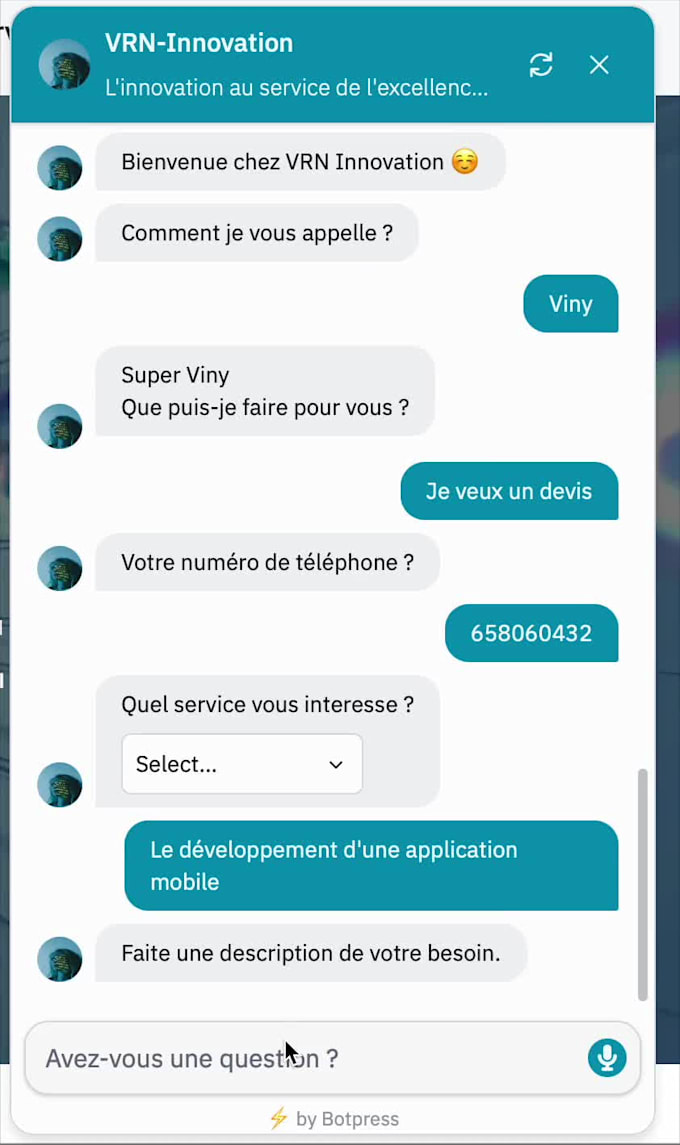 Create smart custom chatbots by Rodolphe79 | Fiverr