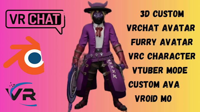 Custom 3d vrchat avatar, vr character, vr chat avatar, vrc avatar vtuber model by Jundlunn | Fiverr