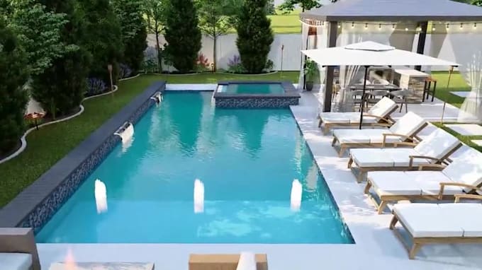 Do professional families luxury pool design or models bim revit design ...
