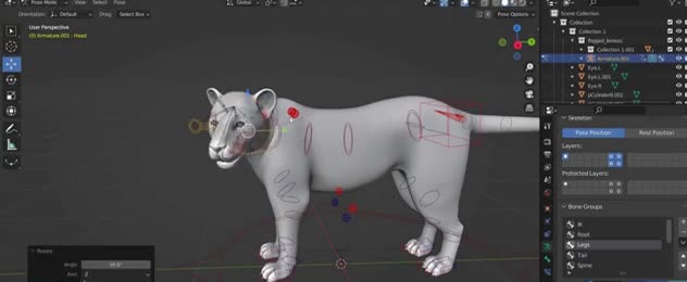 Rig 3danimal model,lion,panther,cat,dragon,rig 3d robot,face rig,ik fk ...