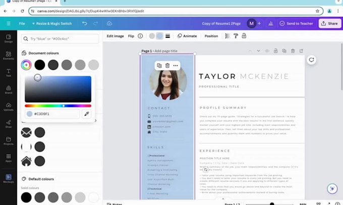 Create canva cv resume cover letter email signature business cards brand logo by Charlesvanessa1 ...