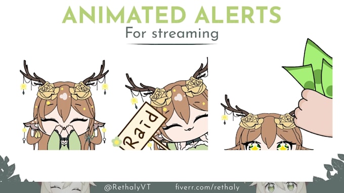 Make animated chibi alerts for your stream by Rethaly | Fiverr