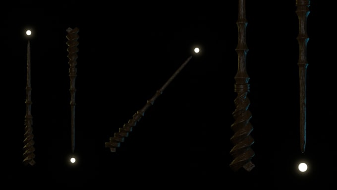 Create a 3d printable magic wand from blueprint or sketch by Chushoga ...