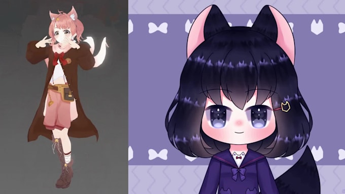 Draw vtuber live2d pngtuber anime art giftuber plush animated gif for ...