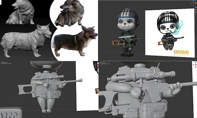 Convert 2d to 3d custom 3d concept character model from picture to 3d ...