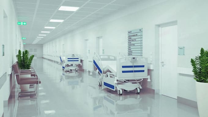 Design 3d cgi hospital, healthcare, nursing home, clinic, infirmary and ...