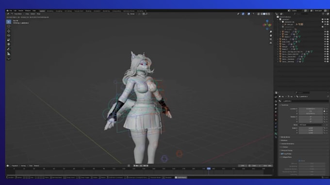 Rig and animate vrchat avatar 3d model full body tracking vroid ...
