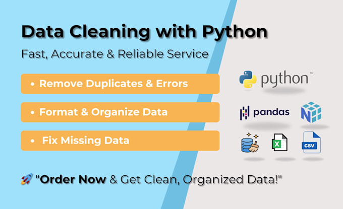 Clean and prepare your data using python by Creatived20 | Fiverr