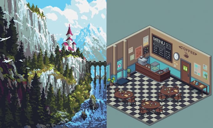 Create 2d 3d pixel art animation sprite sheet environment tilesets game assets by Ryanconners ...