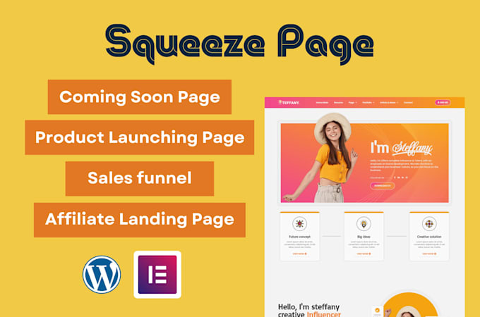 Build squeeze page using elementor or divi on wordpress by Monjursabbir | Fiverr