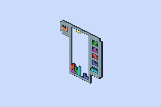 Do isometric tetris pixel art animated gif in my style by Szymonekapel ...