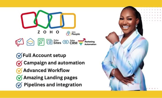 Setup zoho crm, zoho one, zoho email campaign, zoho marketing automations, form by Tola_funnel ...