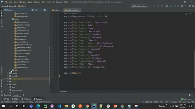 Write the backend with express and will integrate any third party api ...