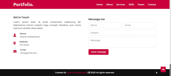 Build a creative portfolio website using html css javascript by Keshav ...