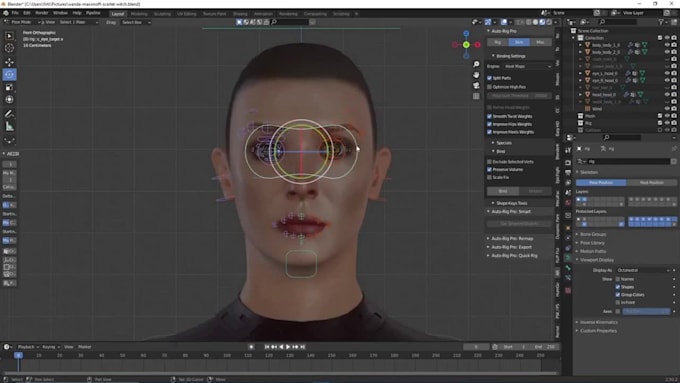 Advance rig,arkit 52 blendshapes,iclone,ik fk rig,3d animaze,autopro ...