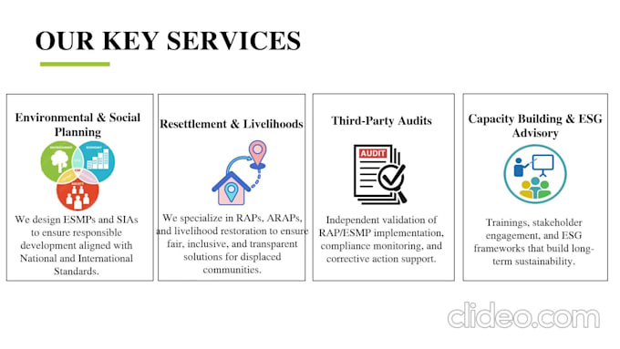 Assist in strategic esg solutions,esg reporting,esmp,lca,ghg, waste ...